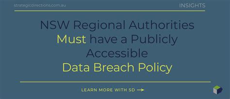 NSW Regional Authorities Must Have A Publicly Accessible Data Breach Policy Strategic Directions