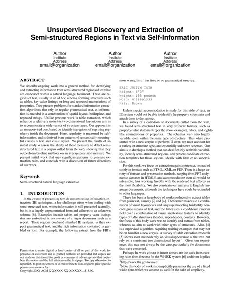 Pdf Unsupervised Discovery And Extraction Of Semi Structured Regions