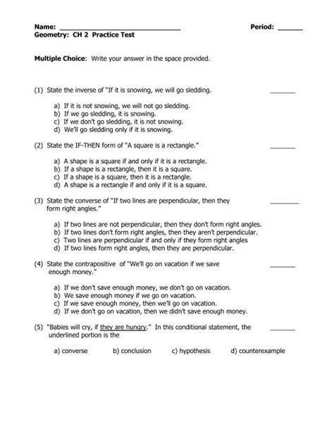 ch 2 practice test multiple choice write your answer in the