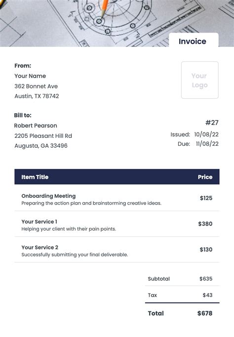 project manager invoice templates kosmo