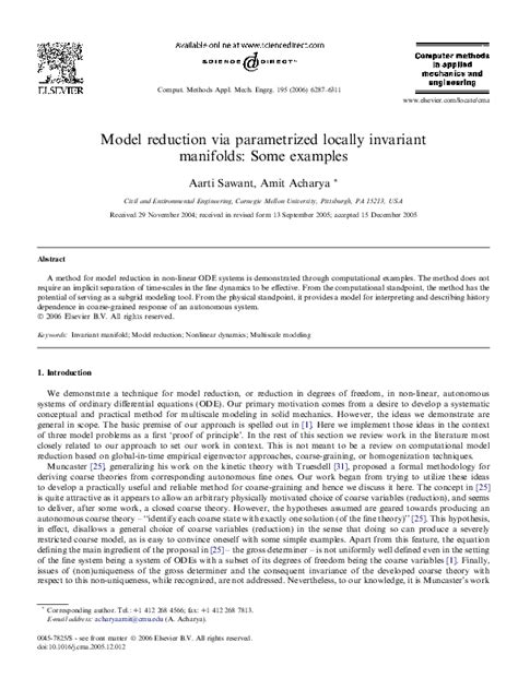 pdf model reduction via parametrized locally invariant manifolds