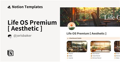 life os premium [ aesthetic ] template by joris baker notion marketplace