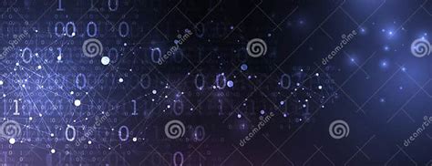 technology background with plexus effect big data concept binary