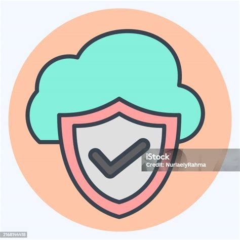 아이콘 클라우드 보안 네트워크 기호와 관련이 있습니다 컬러 메이트 스타일 간단한 일러스트레이션 Cpu에 대한 스톡 벡터 아트 및 기타 이미지 Istock