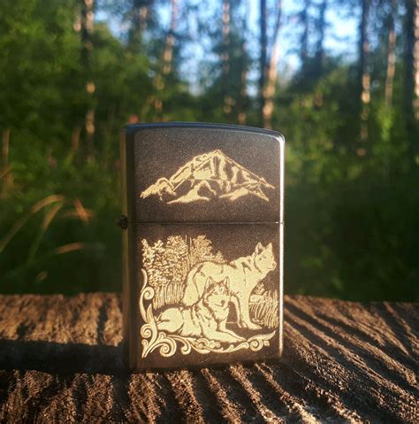 Зажигалка Zippo оригинал. Волки в лесу. Подарок мужчине в интернет ...