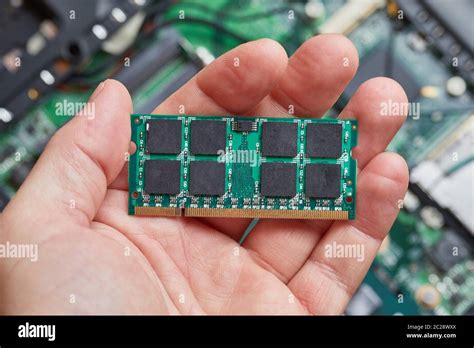 Installing Memory Module In A Laptop Computer Stock Photo Alamy
