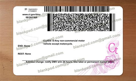 Connecticut Drivers License Template New V2 Blank Psd