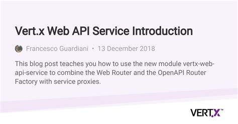 Vert X Web API Service Introduction Blog Eclipse Vert X
