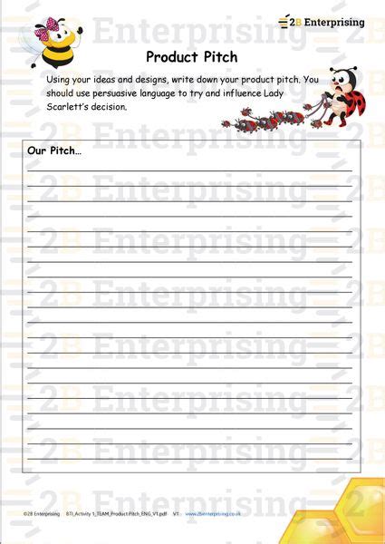Product Pitch Sheet 2B Enterprising