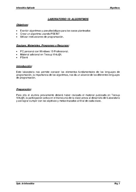 L13 Algoritmos Informática Aplicada Algoritmos Dpto De Informática