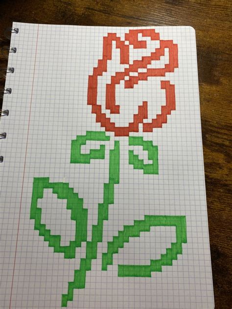 Graph Paper Flower Drawing