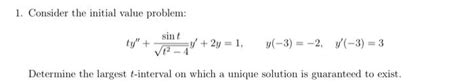 solved 1 consider the initial value problem