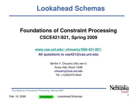 Ppt Foundations Of Constraint Processing Csce421821 Spring 2009 Powerpoint Presentation Id