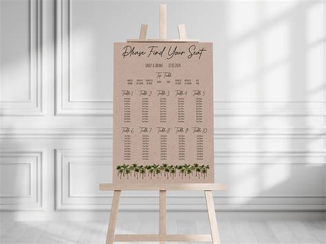 Palm Tree Table Plan Kraft Poppy Forrest Kraft Palm Tree Table Plan Kraft Poppy Forrest Kraft