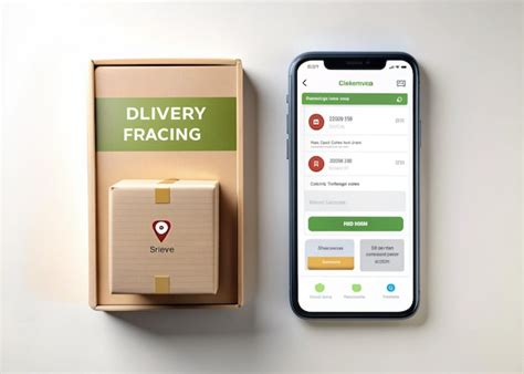 Realistic Delivery Tracking Smartphone Interface With Parcel Background Premium Ai Generated Image