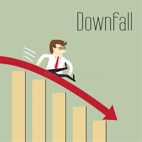 3d Business Decline Graph Vector Stock Vector Illustration Of