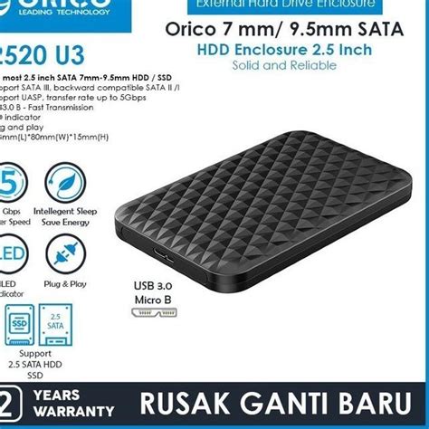 Jual Casing Hardisk External HDD External Case 2.5 USB 3.0 ORICO 2520U3 - Hitam | Shopee Indonesia