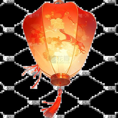 中国风红色灯笼贴纸素材 花瓣网