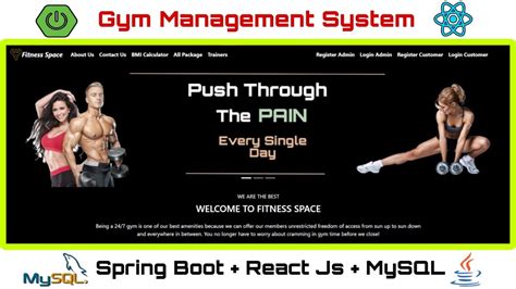 Gym Management System Project Using React Js Spring Boot Mysql Full Stack Web App React