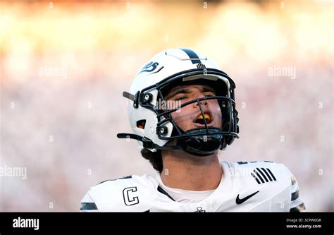 Iowa State Quarterback Rocco Becht 3 Yells Out In Celebration Of A Touchdown Against Arizona