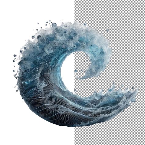 Sculpted Serenity 3d Isolated Waveform On Transparency Premium Ai