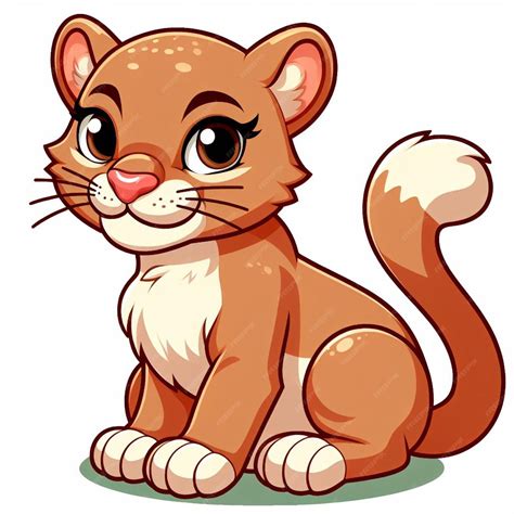 Premium Vector Beautiful Cute Cougar Vector Cartoon Illustration