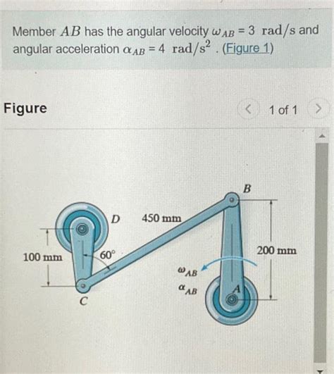 Solved Member Ab Has The Angular Velocity ωab3rads And