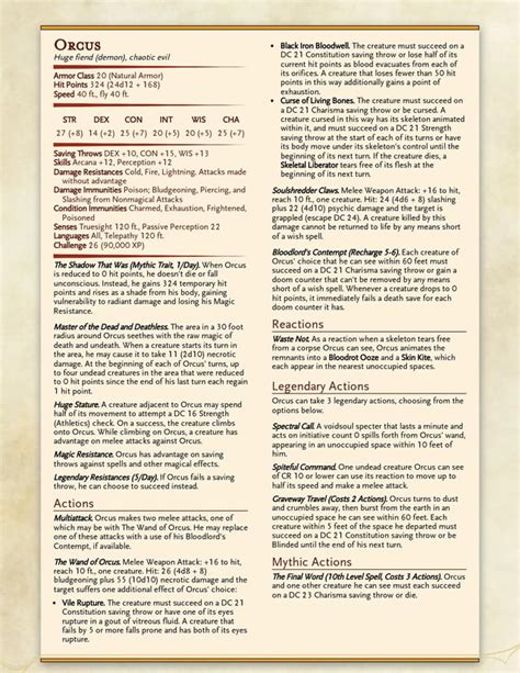 Complete Orcus Improved And Expanded With Tactics And Lore Dcs R Unearthedarcana