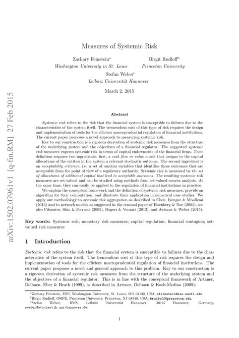 Pdf Measures Of Systemic Risk