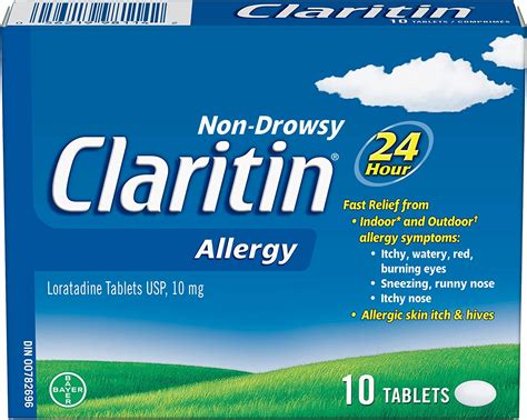 Claritin Non Drowsy Allergy Loratadine Tablets Usp 10mg 10ct Personal