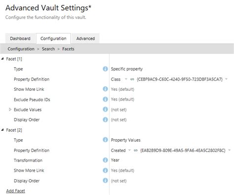 configuring search facets