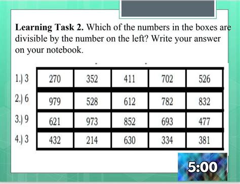 Solved Which Of The Numbers In The Boxes Are Divisible By The Number