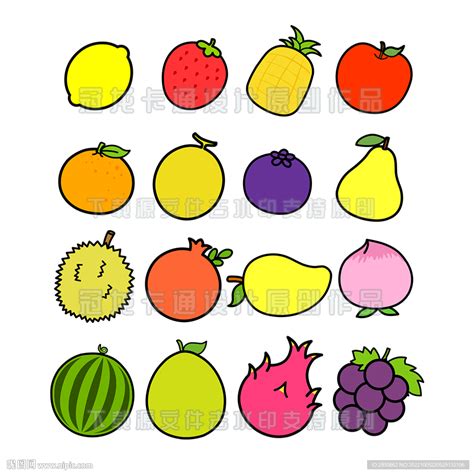 卡通水果简笔画图标大合集设计图动漫人物动漫动画设计图库昵图网
