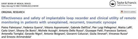 New Evidence Supporting The Use Of Loop Recorders In Syncope