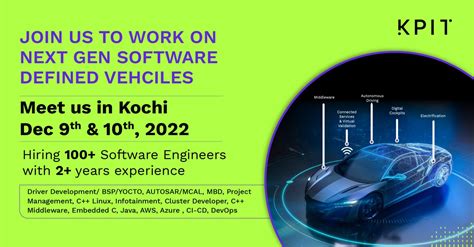 Kpit On Linkedin Join Us To Work On Next Gen Software Defined Vehicles
