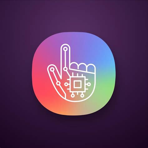 Robotic Hand App Icon Ui Ux User Interface Nfc Or Rfid Implant