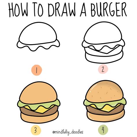 How To Draw A Burger Step By Step