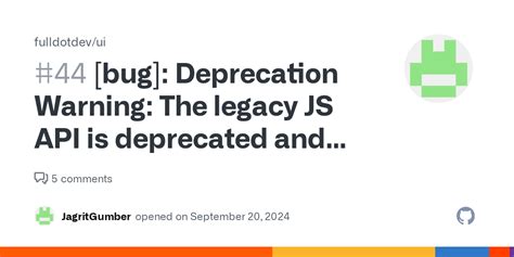 Bug Deprecation Warning The Legacy Js Api Is Deprecated And Will Be Removed In Dart Sass 20