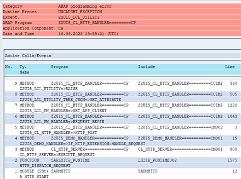 Exception In The Demos Issue Abap UI Abap UI GitHub