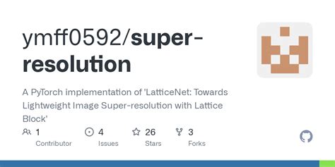 Github Ymff0592super Resolution A Pytorch Implementation Of