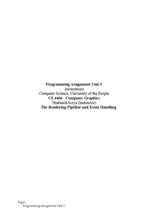 Cs 4406 Programming Assignment Unit 5 Page 1 Programming Assignment Unit 5 Anonymous