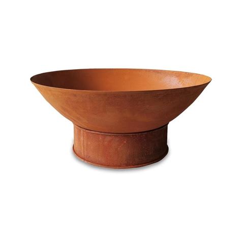 Greenlife Outdoor Fire Pit Cast Iron 600mm Deep Dish Bowl Rust Patina
