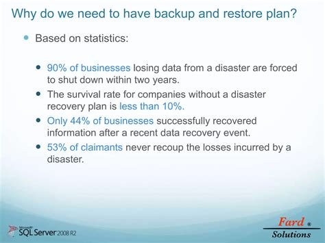 SQL Server Database Backup And Restore Plan PPTX