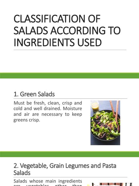 Classification Of Salads By Ingredients Pdf