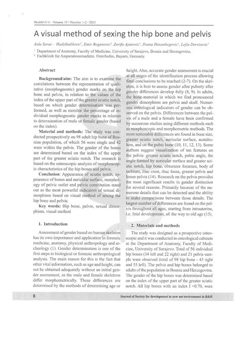 Pdf A Visual Method Of Sexing The Hip Bone And Pelvis