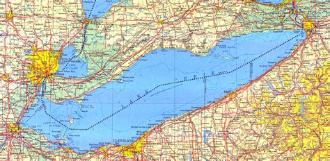 Large Detailed Map Of Lake Erie All For One
