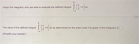 Solved Graph The Integrand And Use Area To Evaluate The Chegg Com