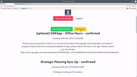 Using The Google Calendar API