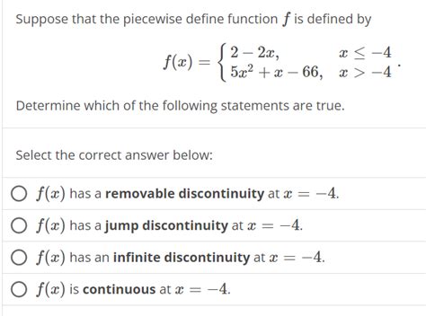 Solved Suppose That The Piecewise Define Function F Is