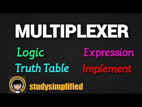 MULTIPLEXER Tricks Logic Types Truth Table Boolean Function YouTube